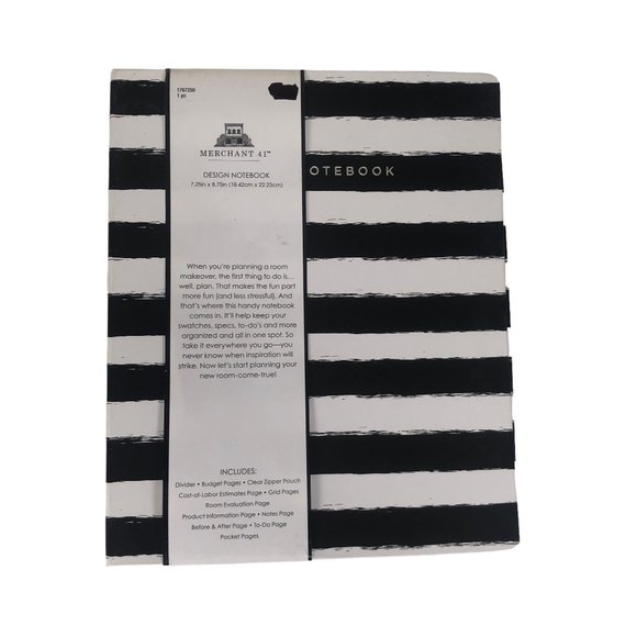 Office | Merchant 41 Black White Striped Design Notebook Organize Plan ...